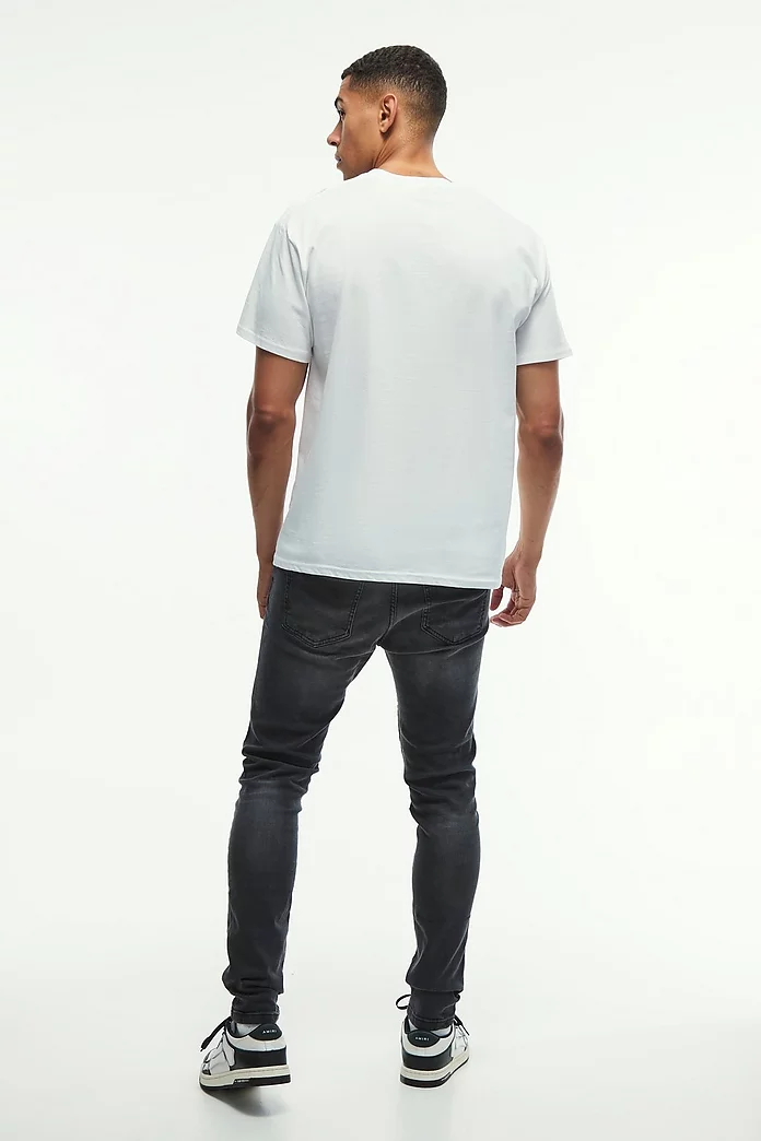Skinny Stretch Knee Rip Paint Splatter Jeans | boohooMAN USA Skinny Stretch Knee Rip Paint Splatter Jeans | boohooMAN USA